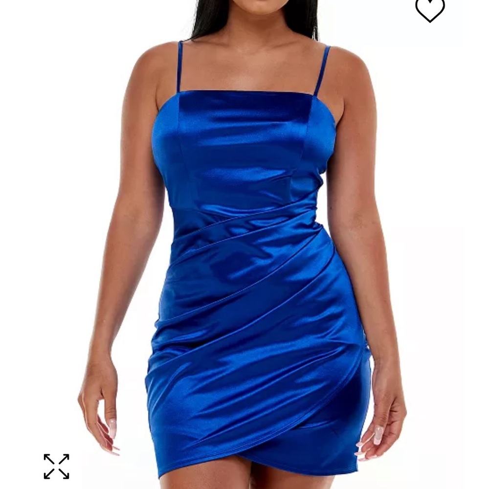Royal Blue Satin Mini Dress - Gem